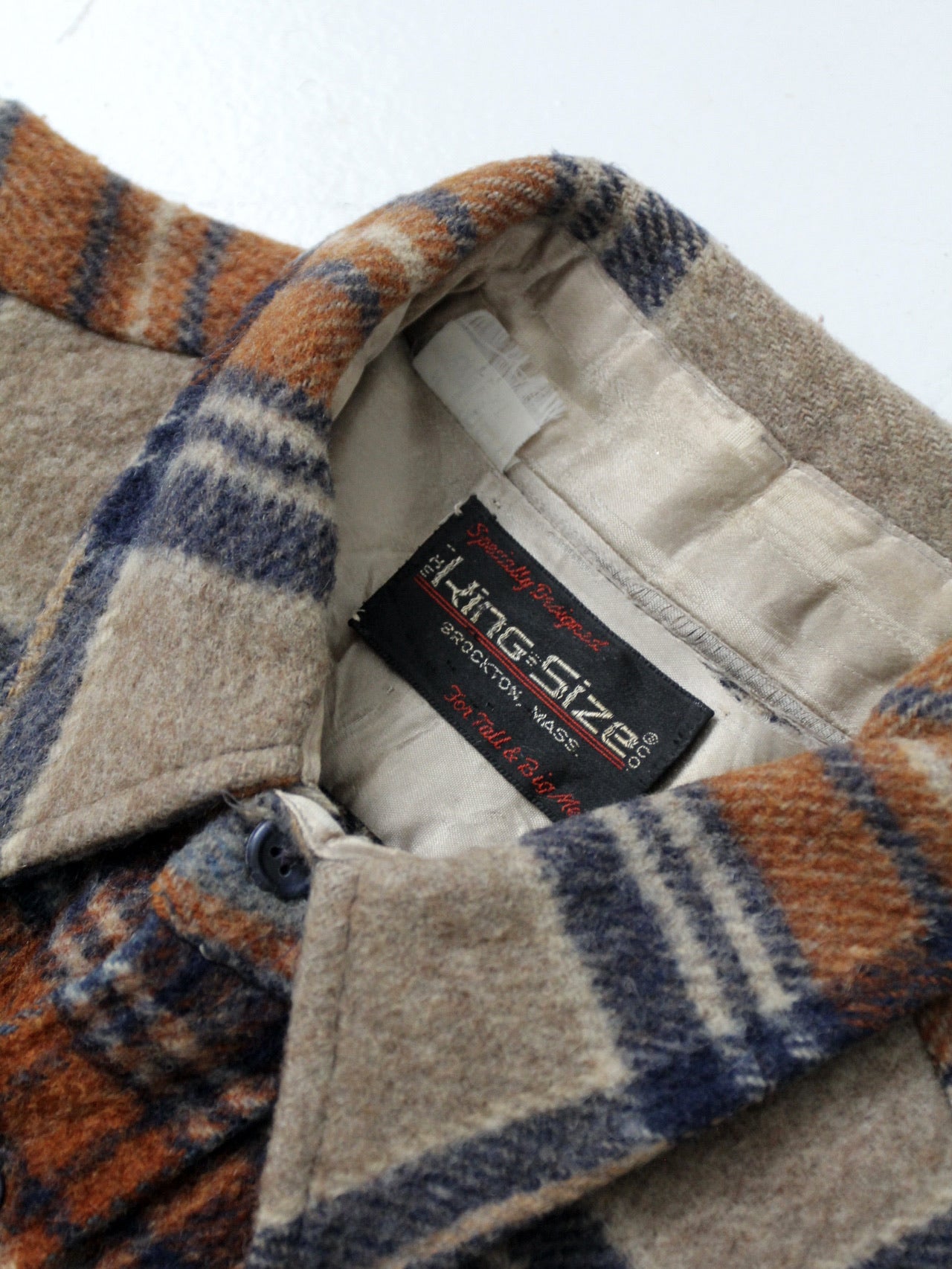 vintage 70s woolly plaid shirt jacket by the King Size Co – 86 Vintage