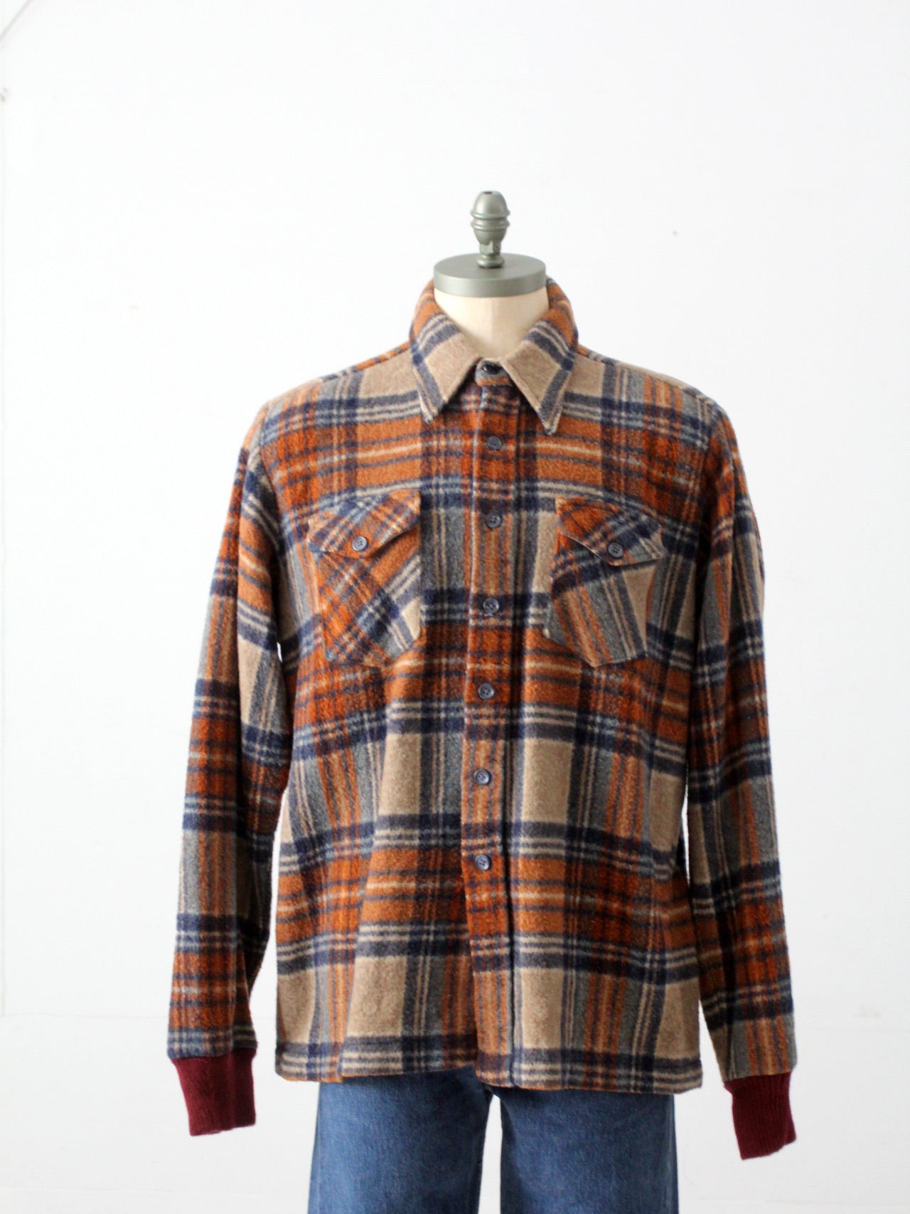 vintage 70s woolly plaid shirt jacket by the King Size Co – 86 Vintage