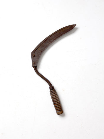 antique primitive sickle, rustic hand tool – 86 Vintage
