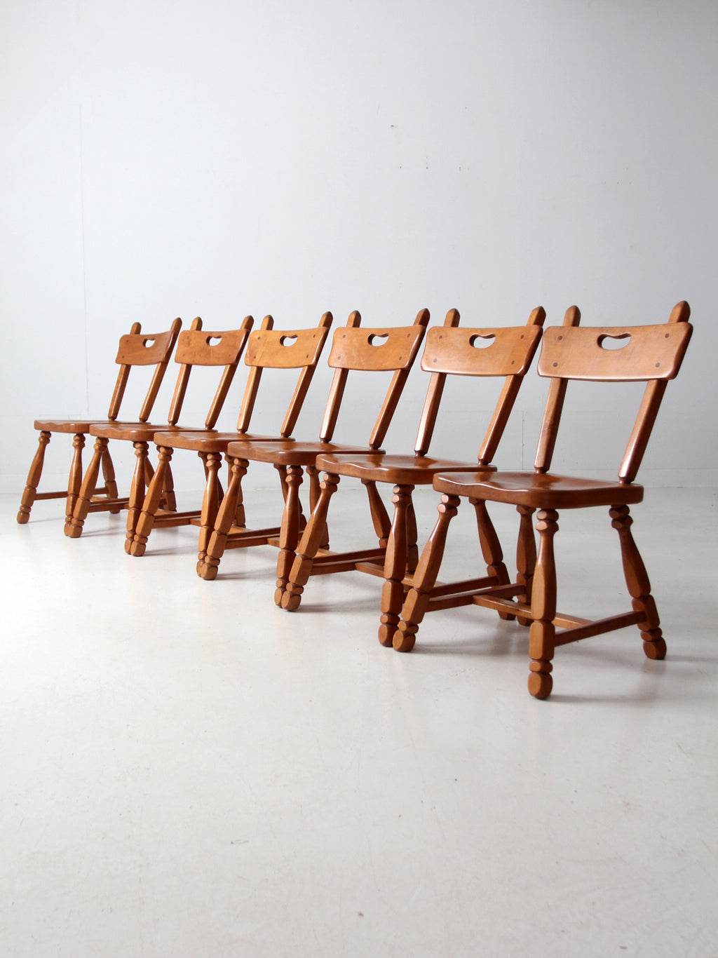 mid-century H. Willett maple dining chairs set of 6 – 86 Vintage