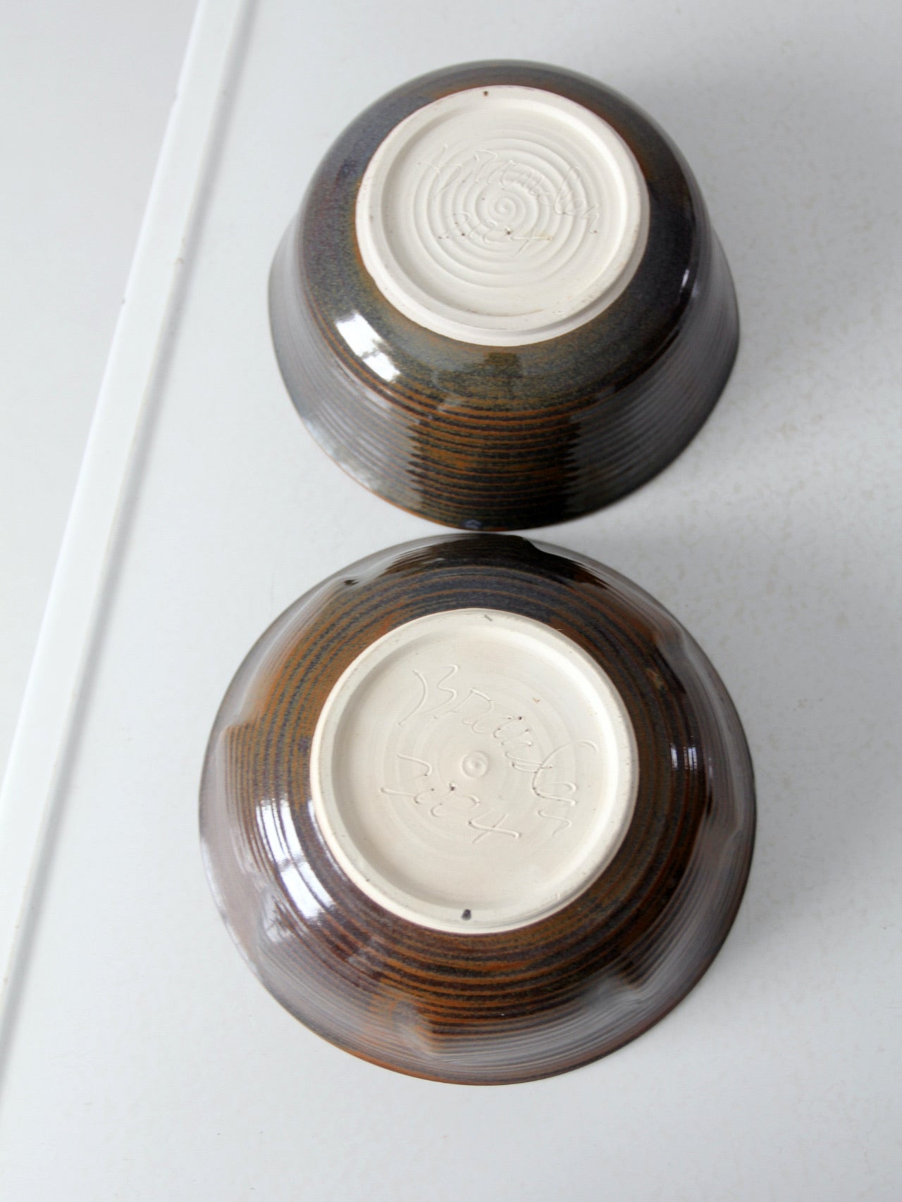 pair vintage studio pottery bowls – 86 Vintage