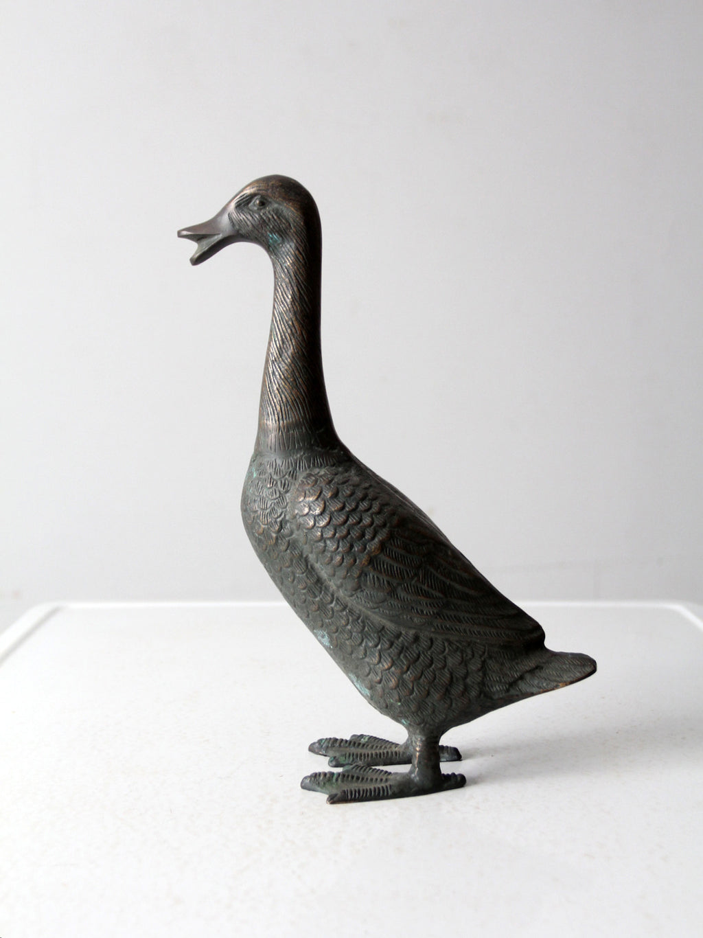vintage patinated copper goose sculpture – 86 Vintage