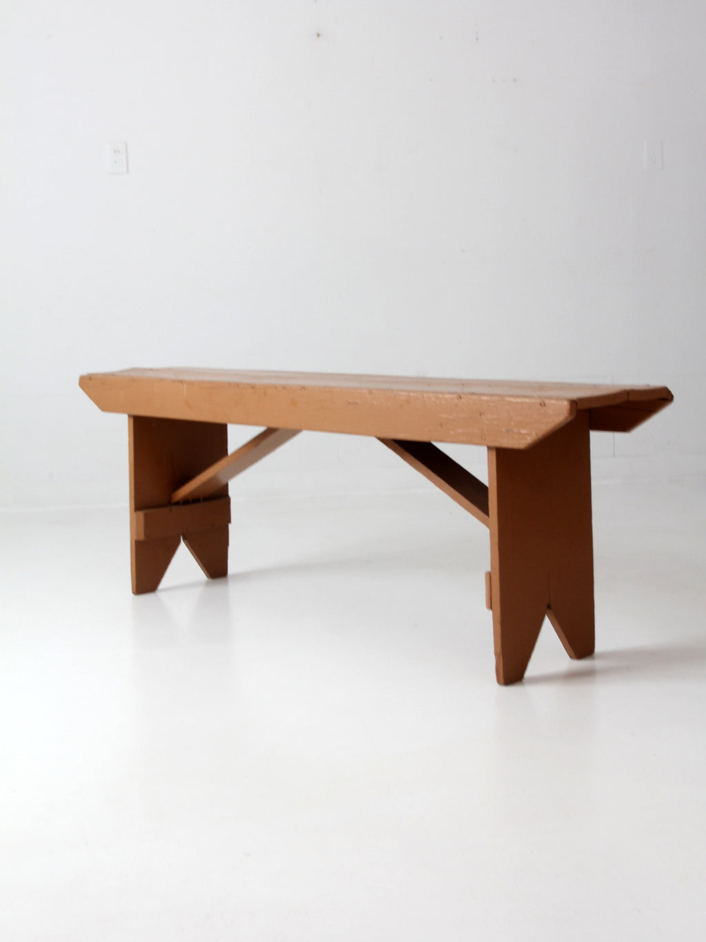 antique wood farmhouse bench – 86 Vintage