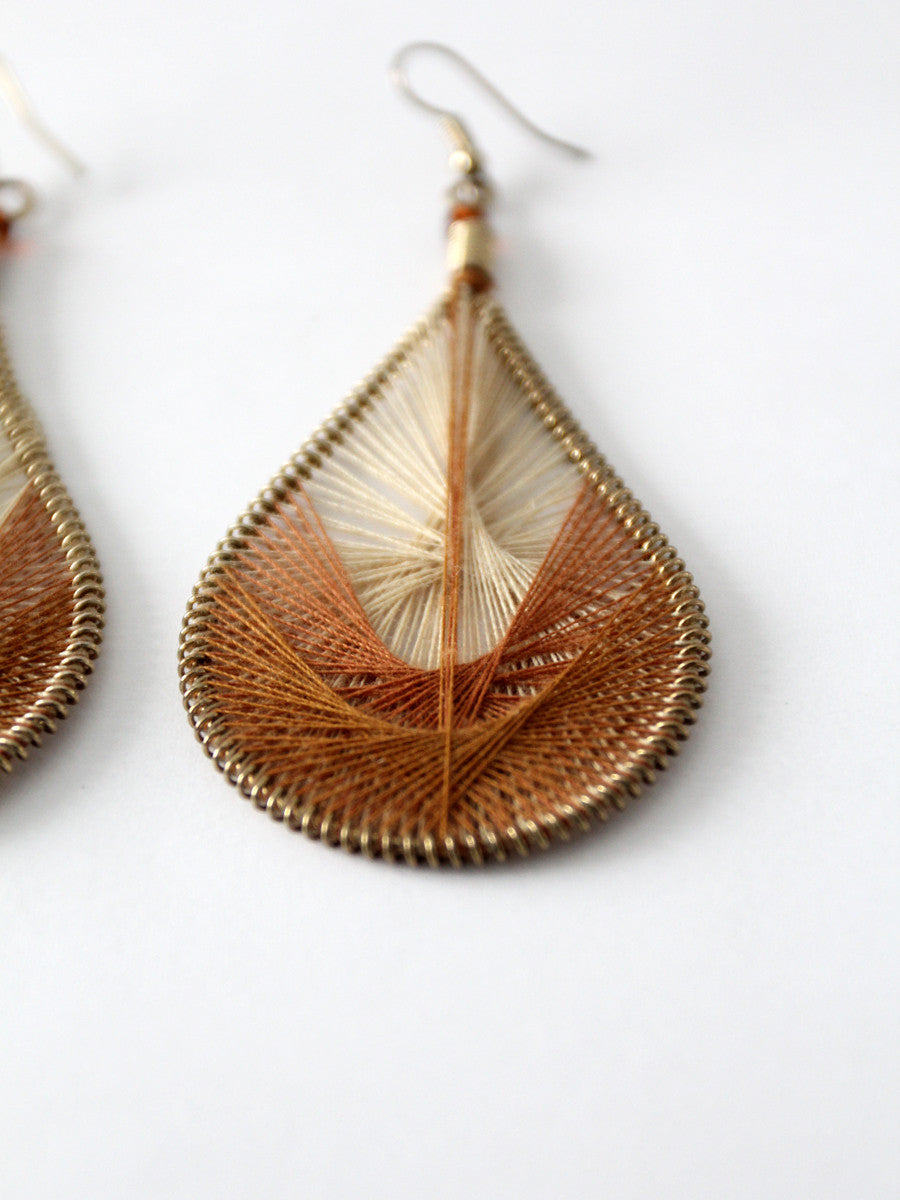 vintage string art Peruvian thread earrings – 86 Vintage