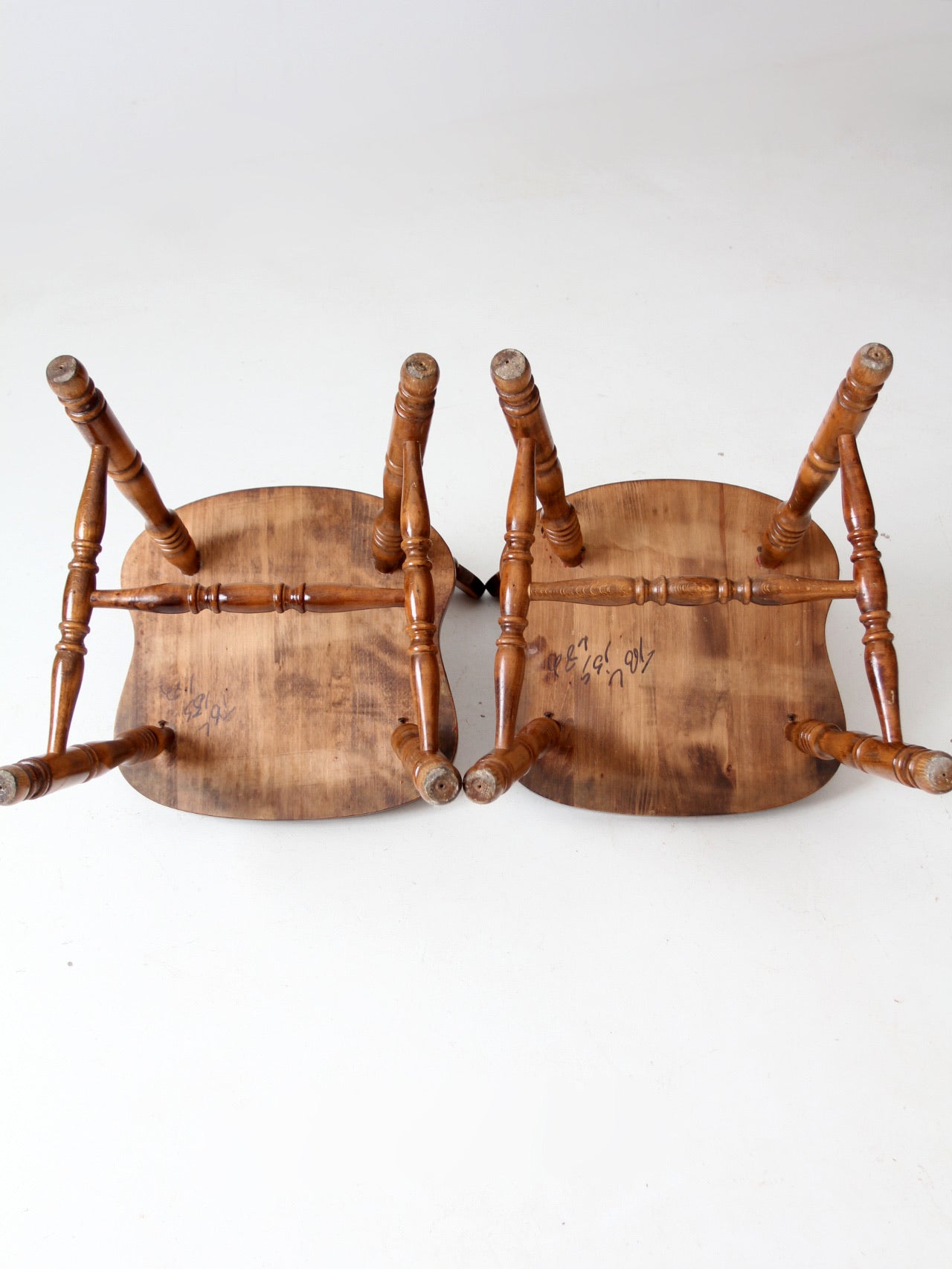 vintage wood pub style dining chairs pair – 86 Vintage