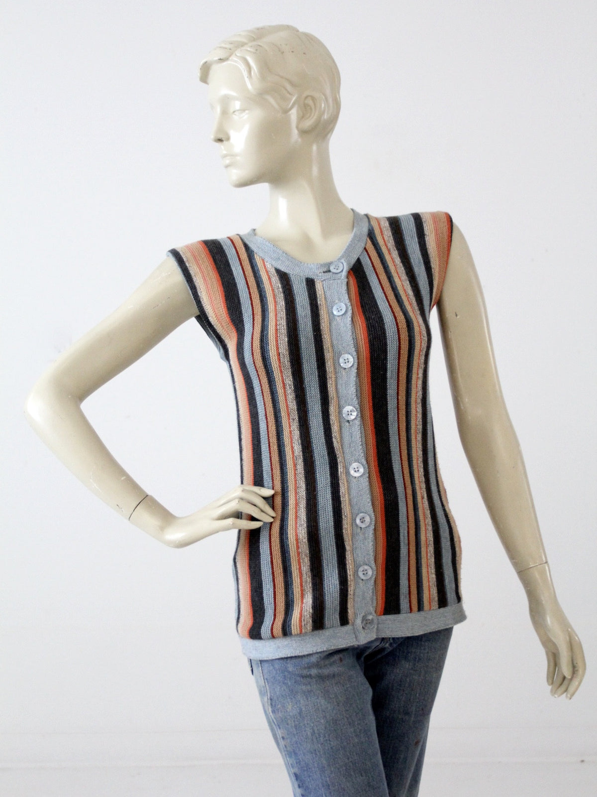 vintage 80s striped knit vest – 86 Vintage