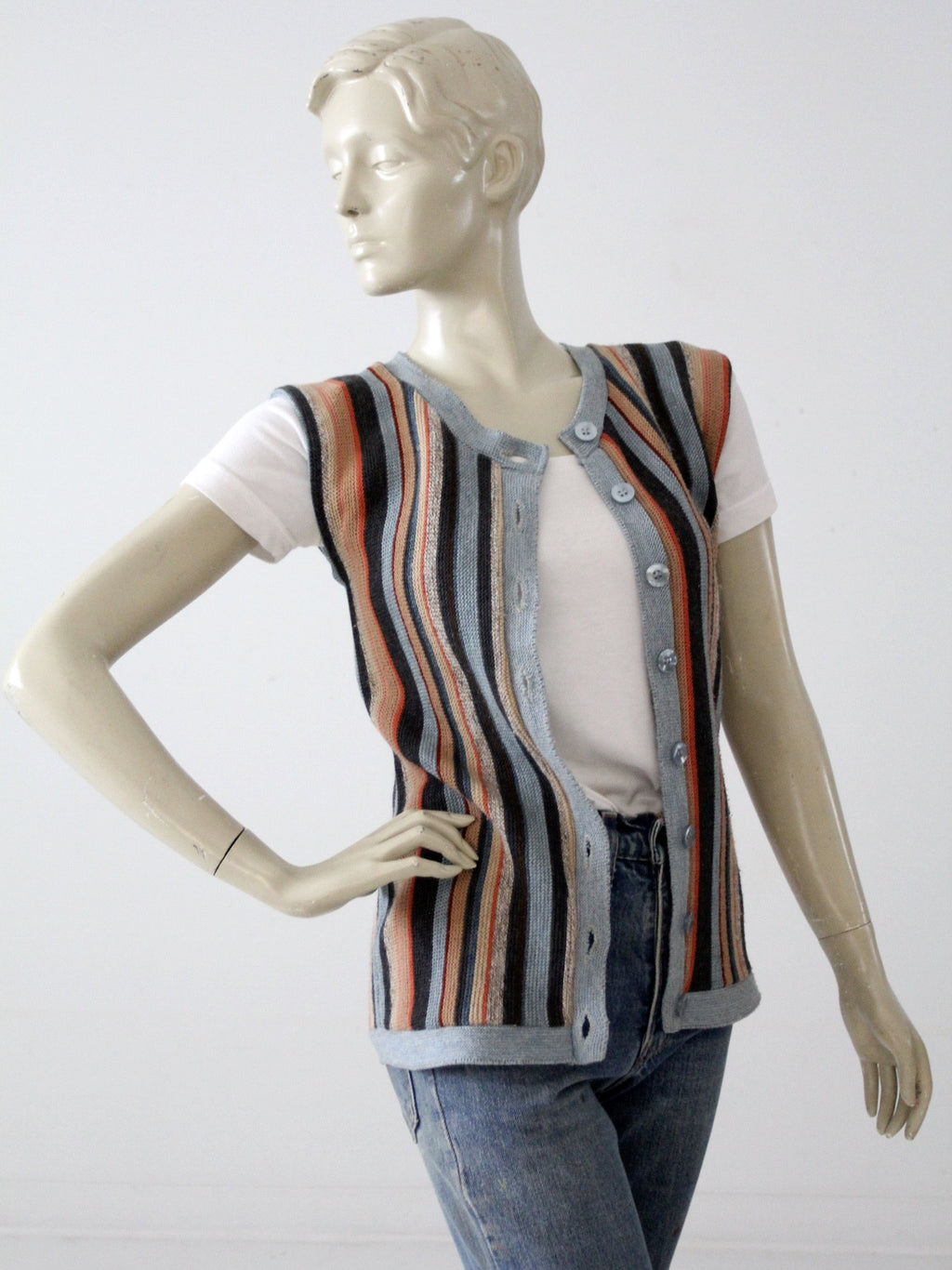 vintage 80s striped knit vest – 86 Vintage