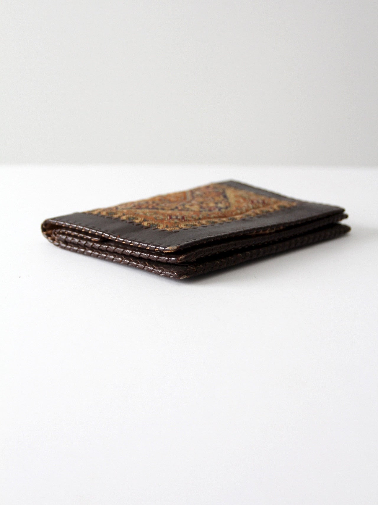 vintage tapestry and leather wallet – 86 Vintage