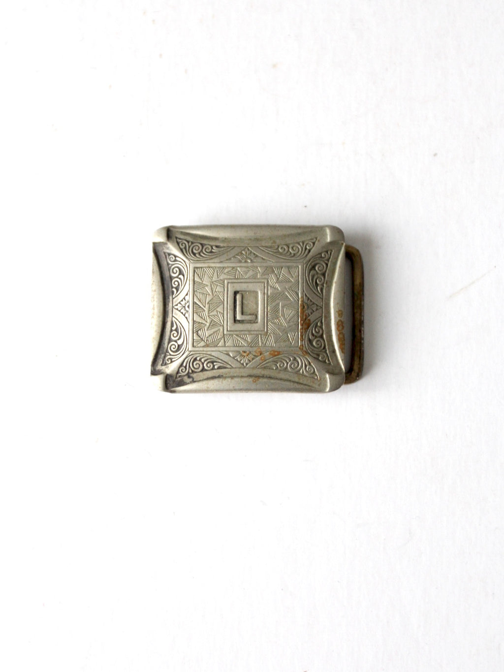 vintage silverplate monogram buckle – 86 Vintage