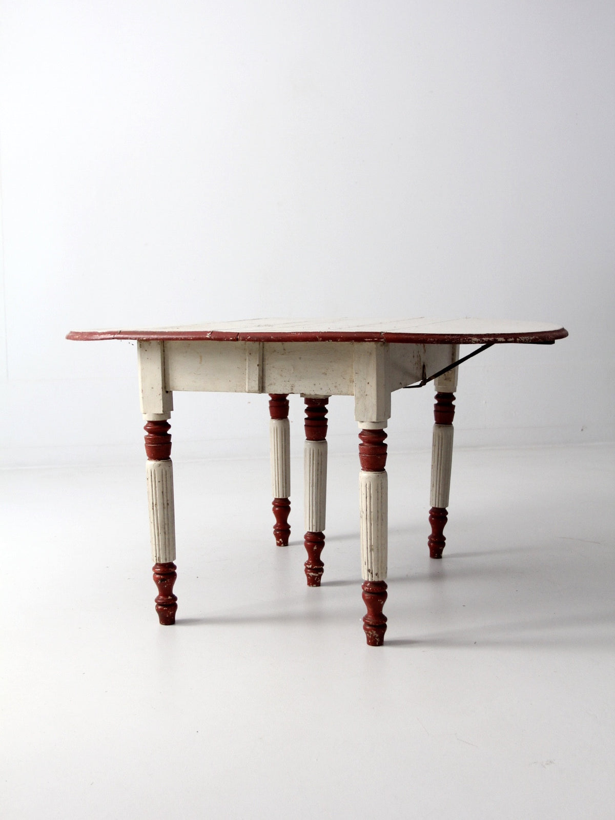 antique drop leaf five leg table – 86 Vintage