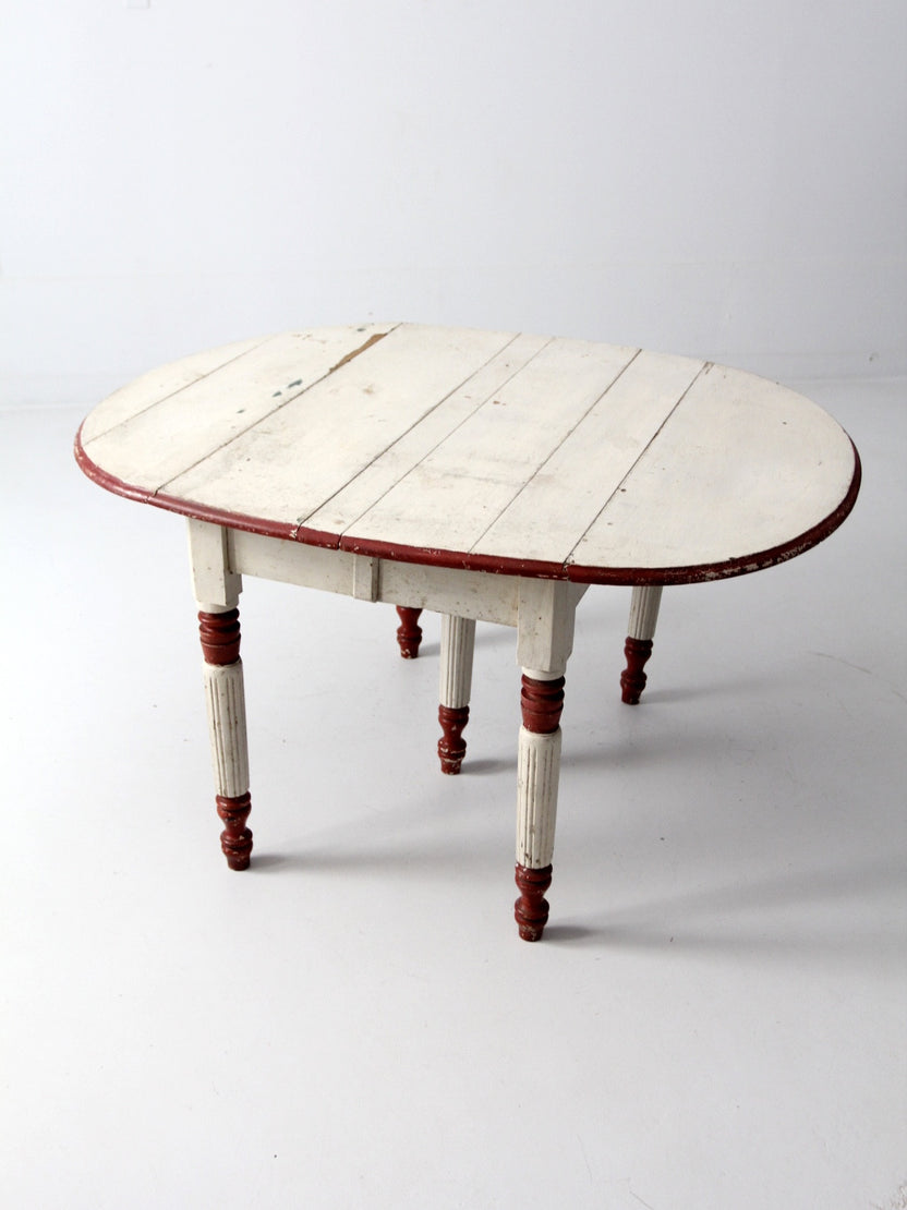 antique drop leaf five leg table – 86 Vintage