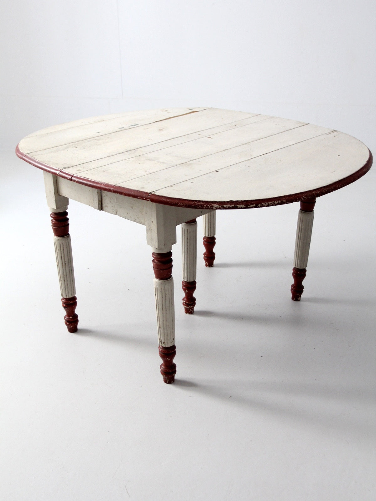 antique drop leaf five leg table – 86 Vintage