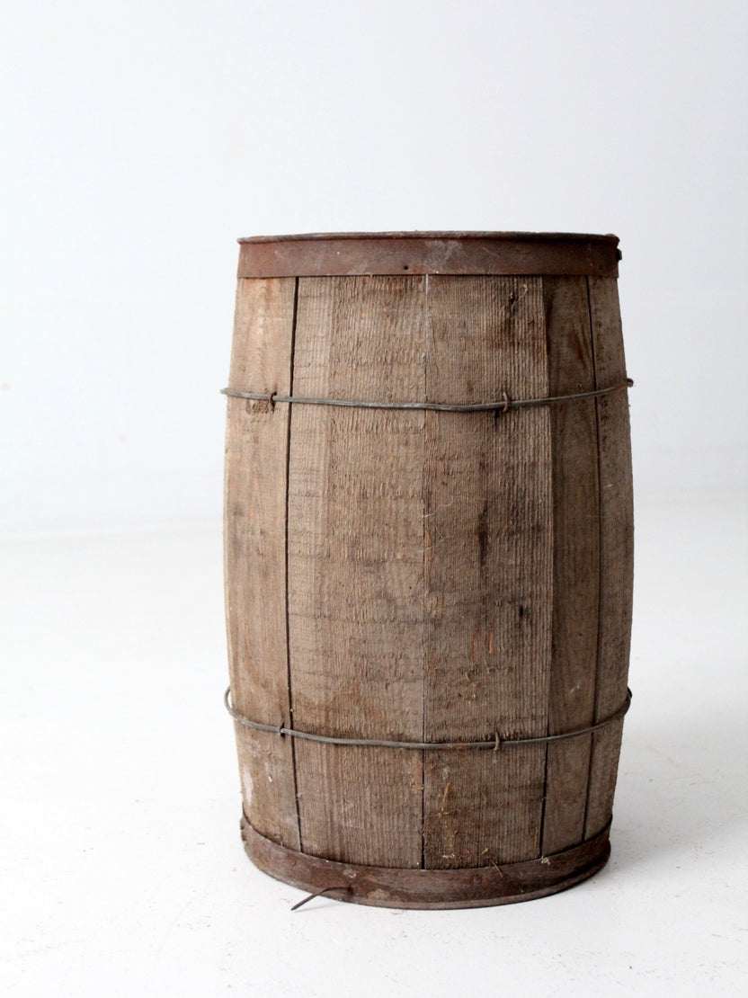 antique primitive wooden barrel – 86 Vintage