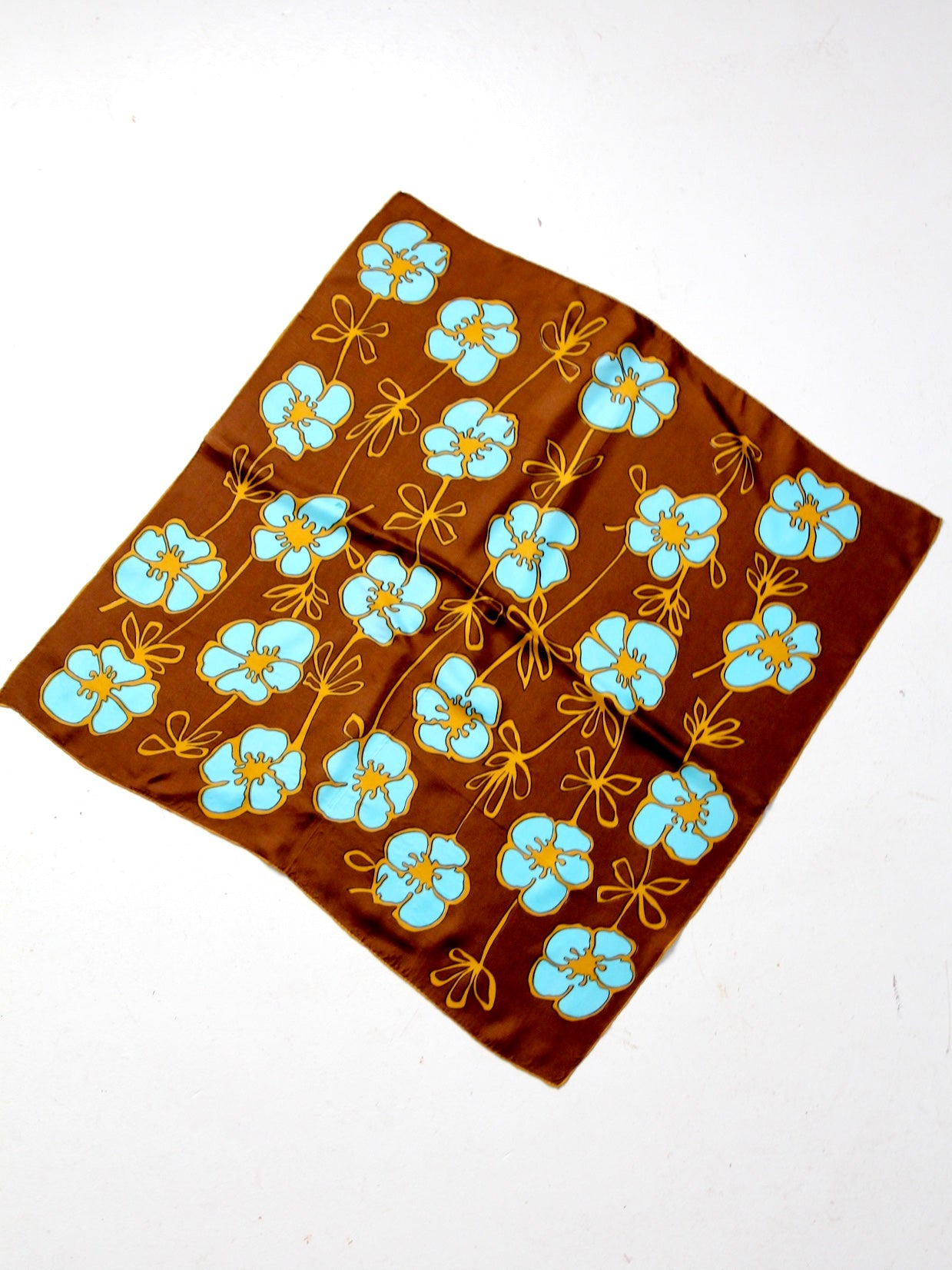 vintage 70s floral silk scarf – 86 Vintage