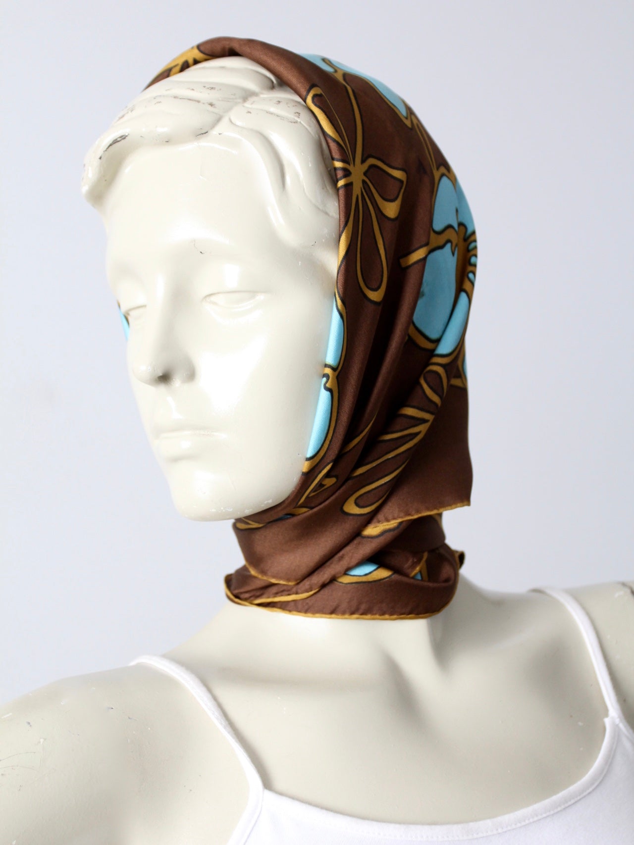 vintage 70s floral silk scarf – 86 Vintage